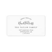 Minimalist Please Note Our New Address Label | Zazzle