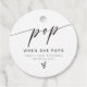 Minimalist Pop When She Pops Champagne Round Favor Tags | Zazzle