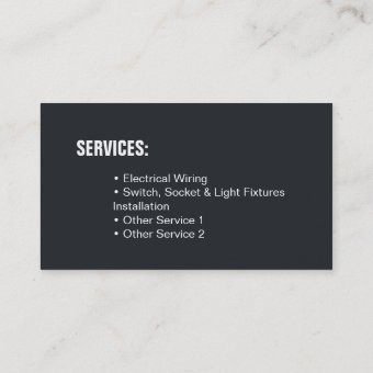 Minimalist Power Plug Wire Border Electrician Business Card | Zazzle