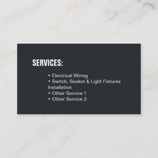 Minimalist Power Plug Wire Border Electrician Business Card | Zazzle