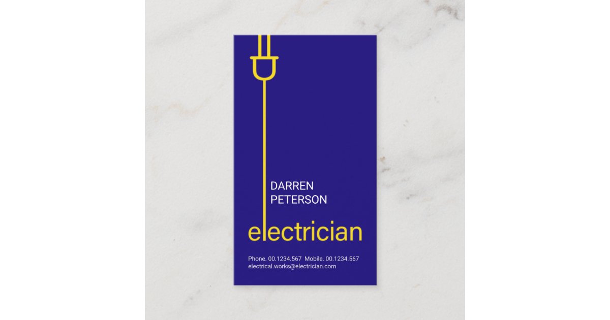 Minimalist Power Plug Wiring Electricity Business Card | Zazzle