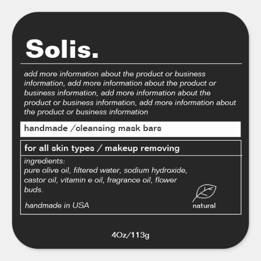 Minimalist Product Label | Zazzle
