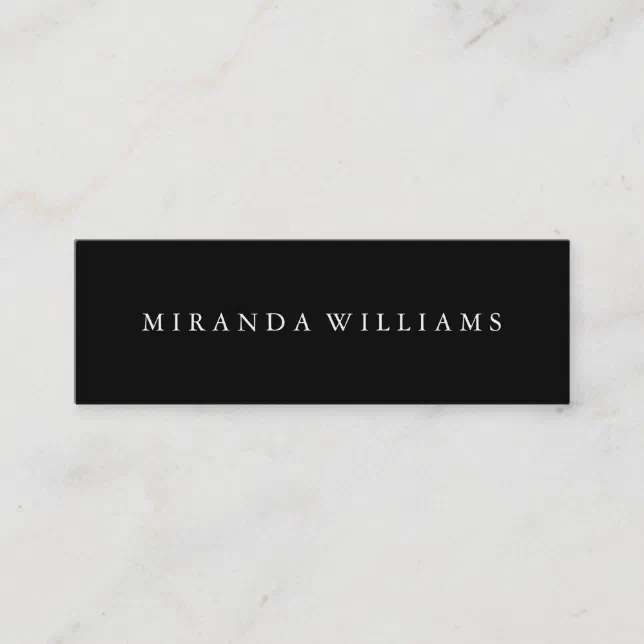 Minimalist Professional Elegant Black Mini Business Card | Zazzle