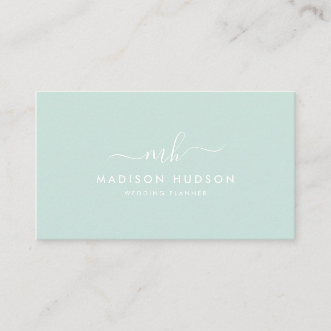 Minimalist Professional Elegant Mint Business Card | Zazzle