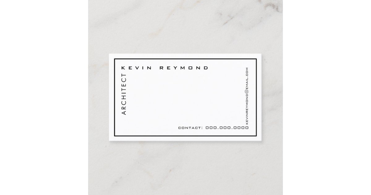 minimalist professional elegant white architect business card | Zazzle