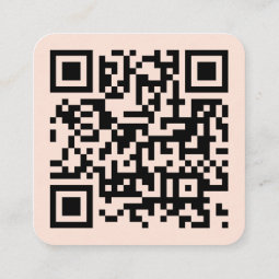 Minimalist Professional Logo Qr Code Soft Peach Square Business Card ...