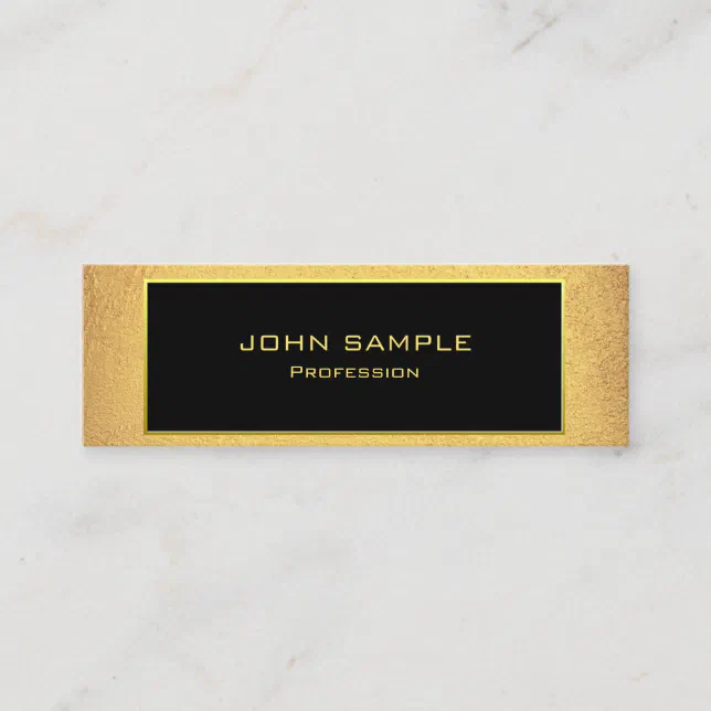 Minimalist Professional Modern Black and Gold Mini Business Card | Zazzle