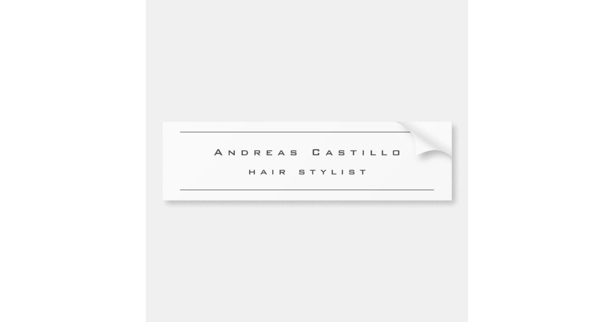 Minimalist Professional Modern Bumper Sticker | Zazzle