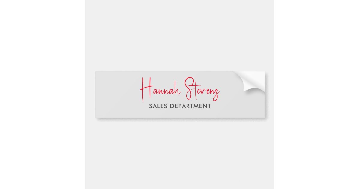 Minimalist Professional Modern Calligraphy Bumper Sticker | Zazzle