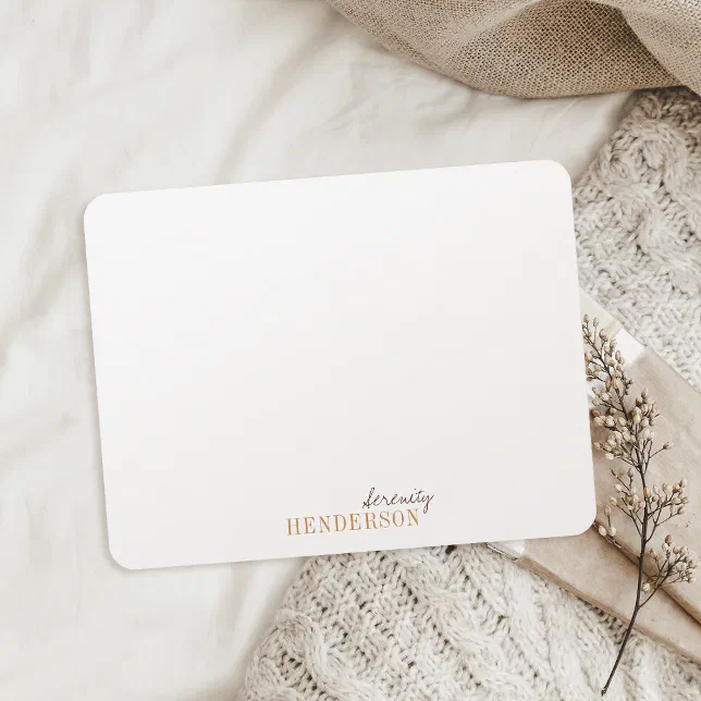 Minimalist professional personalized stationery note card | Zazzle
