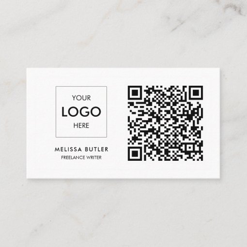 Minimalist Professional QR Code Business Card | Zazzle