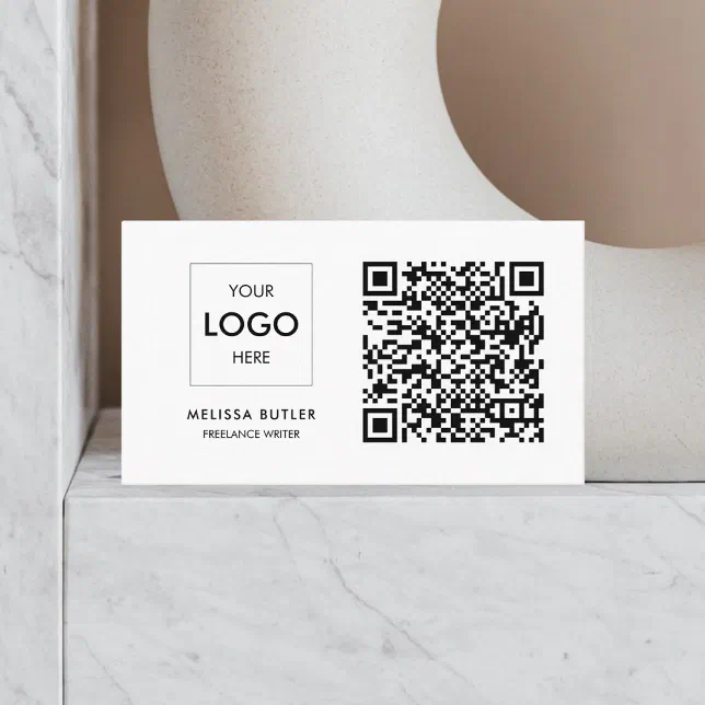 Minimalist Professional QR Code Business Card | Zazzle