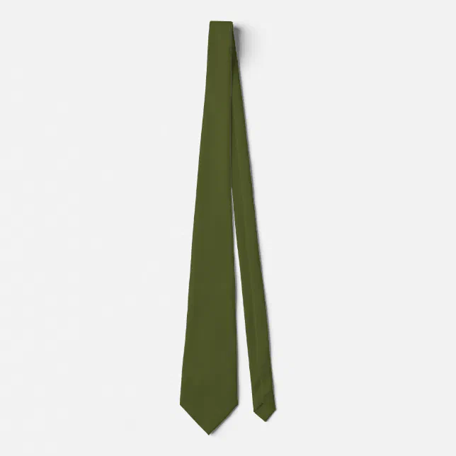 Minimalist Professional Solid Army Green Color Neck Tie | Zazzle