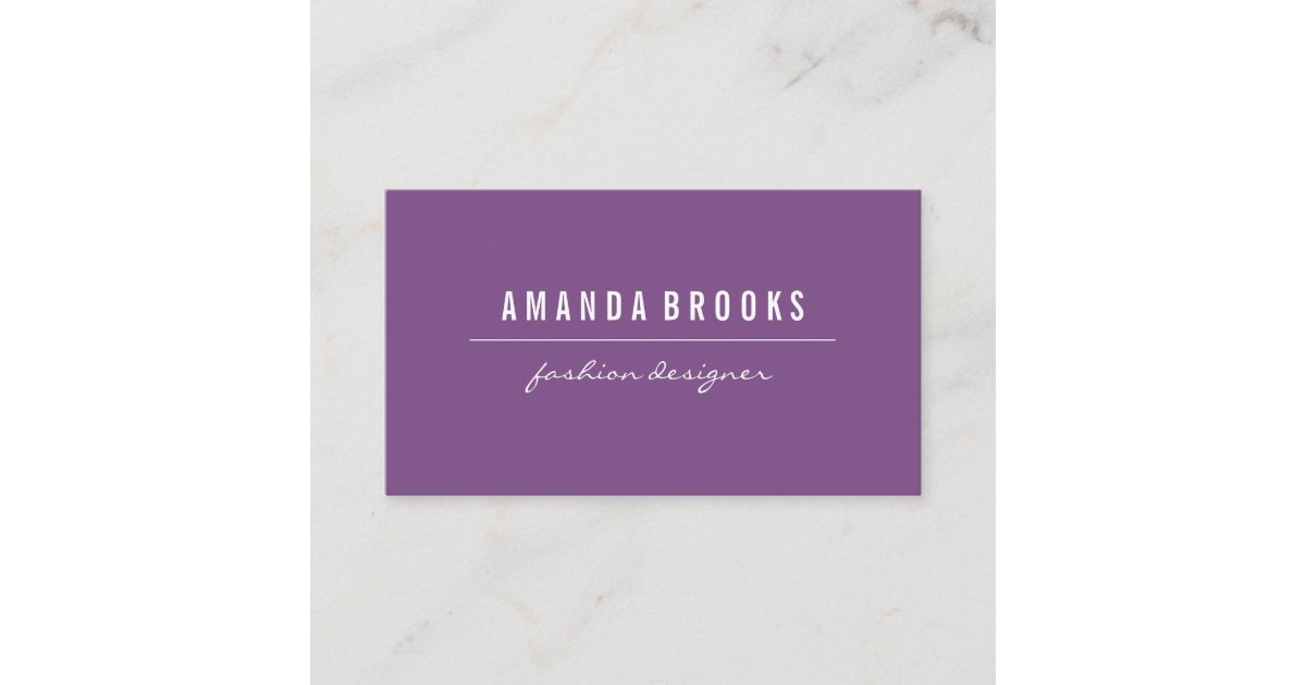 Minimalist Purple Business Card | Zazzle