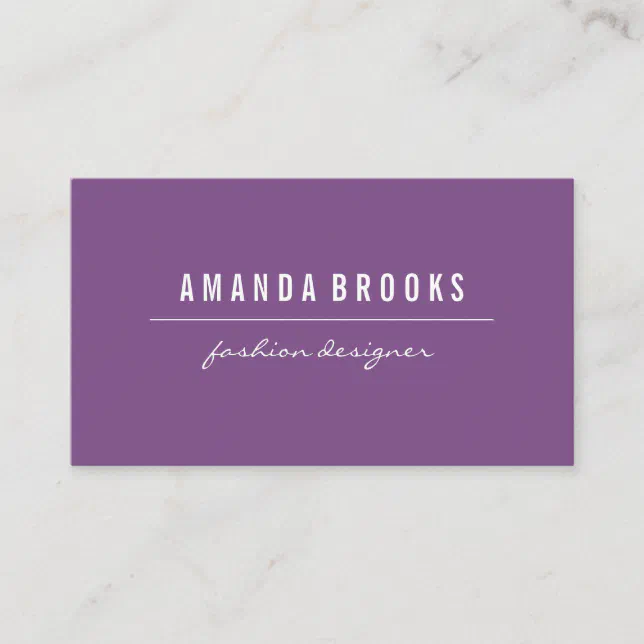 Minimalist Purple Business Card | Zazzle