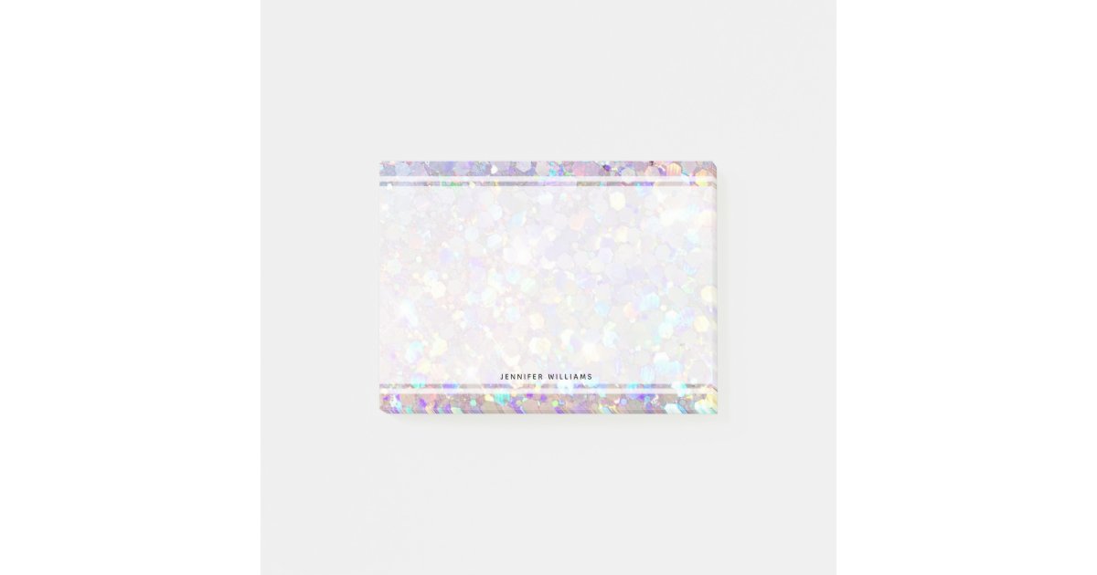 Minimalist purple glitter borders white feminine post-it notes | Zazzle