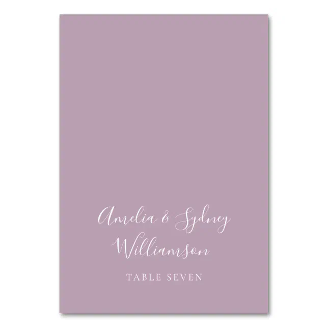 Minimalist Purple Script Custom Name Place Card | Zazzle