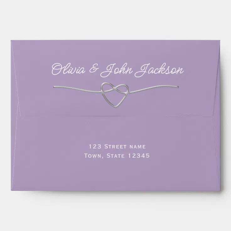 Minimalist Purple Wedding Envelope | Zazzle