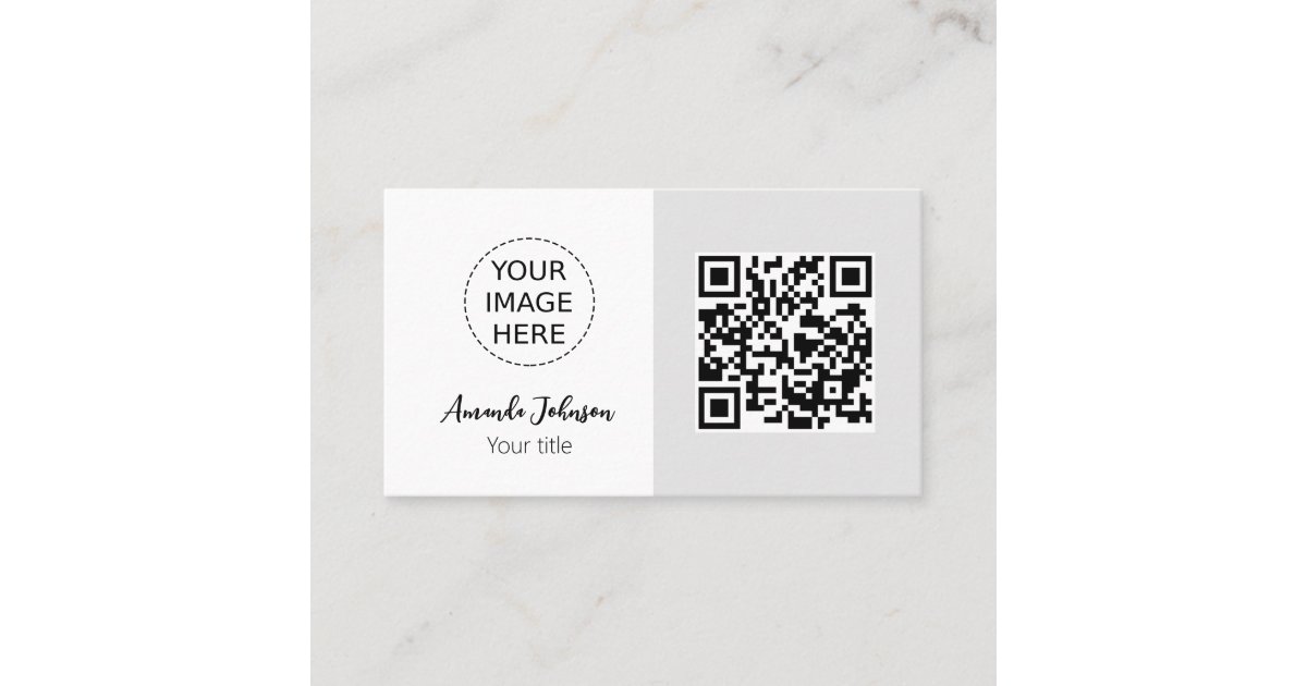 Minimalist QR Code Business Card with Logo | Zazzle