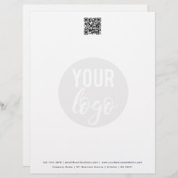 Minimalist QR Code Business Logo Letterhead | Zazzle
