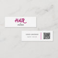 Minimalist QR Code Hair Stylist Mini Business Card | Zazzle