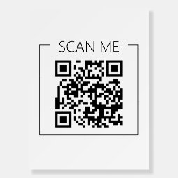 Minimalist QR Code Scan Me Business Foam Board | Zazzle