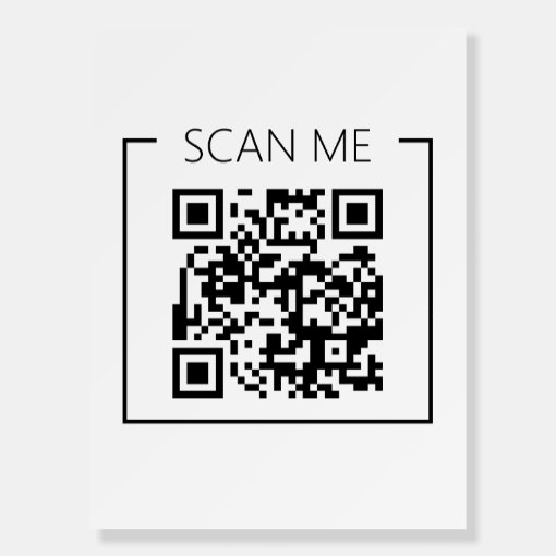 Minimalist QR Code Scan Me Business Foam Board | Zazzle