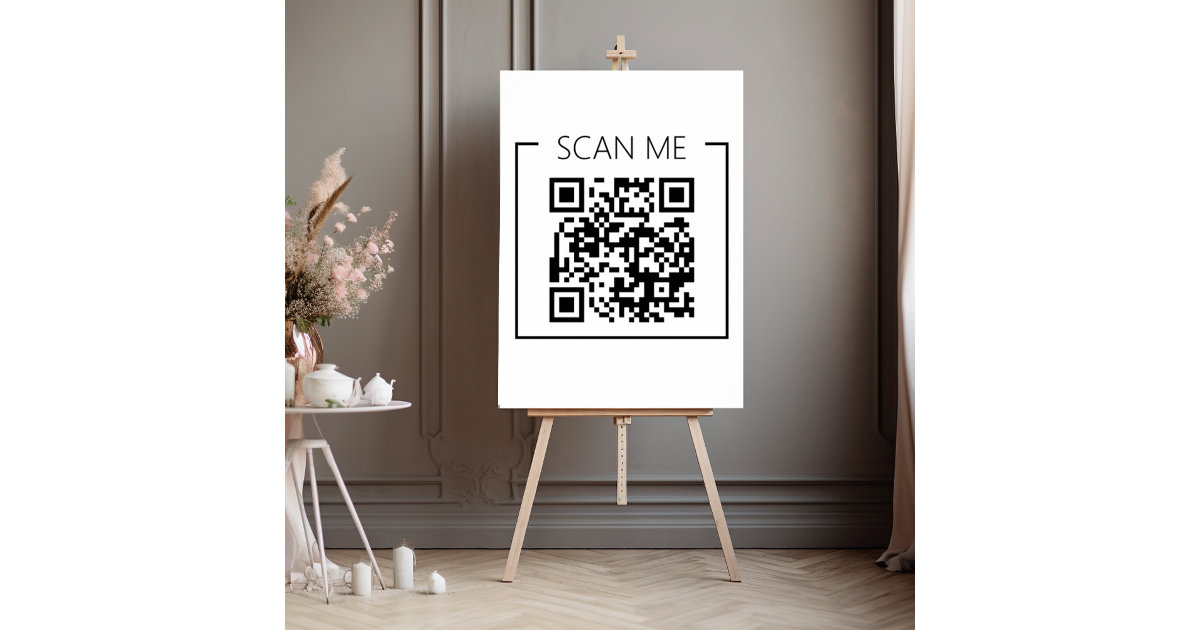 Minimalist QR Code Scan Me Business Foam Board | Zazzle