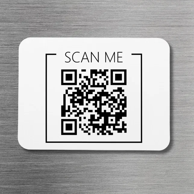 Minimalist QR Code Scan Me Business Magnet | Zazzle