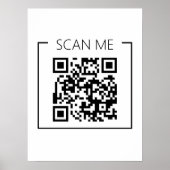 Minimalist QR Code Scan Me Business Poster | Zazzle