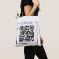 Minimalist QR Code Scan Me Business Tote Bag | Zazzle