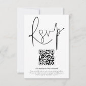 Minimalist QR Code Script Wedding RSVP Card | Zazzle