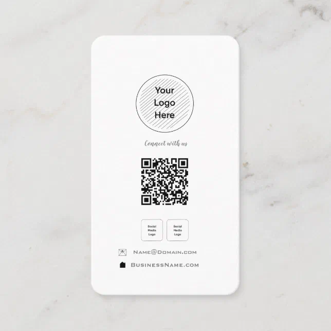 Minimalist QR Code Social Media Your Logo Profile Business Card | Zazzle