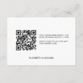 Minimalist QR code wedding website Seats reserved Enclosure Card | Zazzle