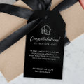 Minimalist Real Estate Agent Black White Gift Tag | Zazzle