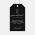 Minimalist Real Estate Agent Black White Gift Tag | Zazzle