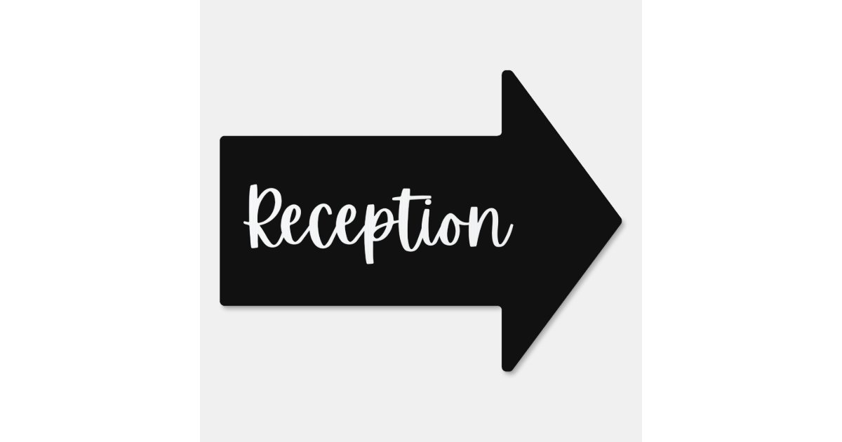 Minimalist Reception Wedding arrow Sign | Zazzle