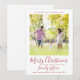 Minimalist Red Family of Four Pregnancy Photo Holiday Card | Zazzle