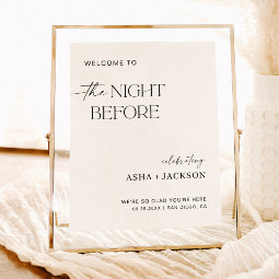 Minimalist Rehearsal Dinner Welcome Sign Poster | Zazzle