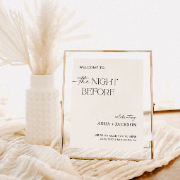 Minimalist Rehearsal Dinner Welcome Sign Poster | Zazzle