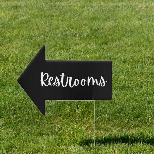 Minimalist Restrooms arrow Sign | Zazzle