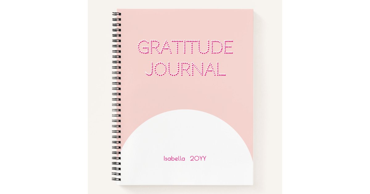 Minimalist Retro Blush Pink Gratitude Journal | Zazzle