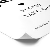 Minimalist Retro Script & Heart Fans Wedding Sign | Zazzle