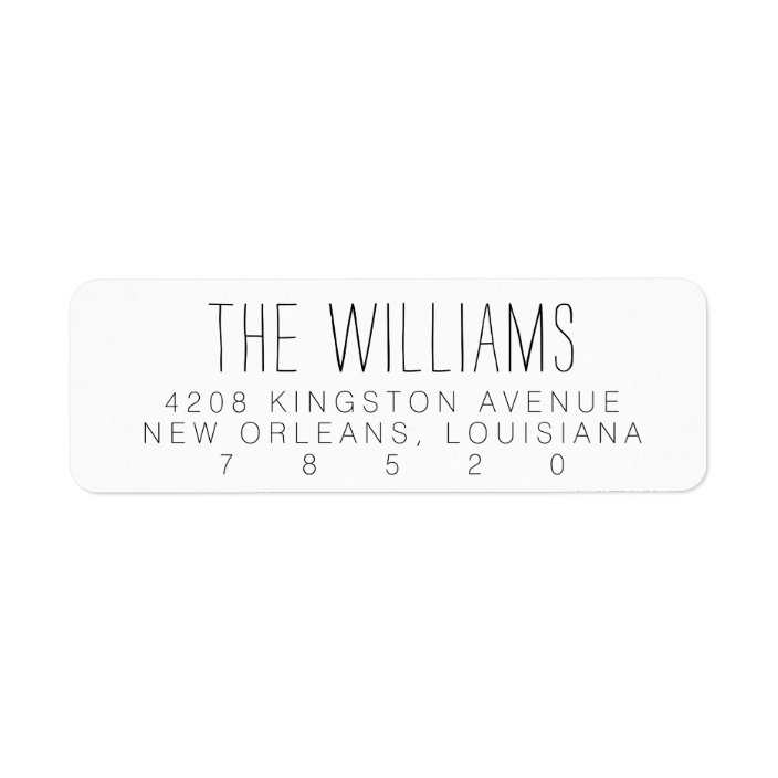 Minimalist Return Address Labels | Zazzle.com