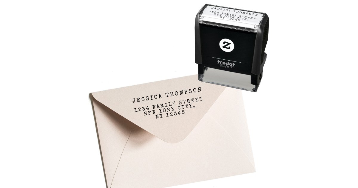 Minimalist Return Address Retro Typewriter Self-inking Stamp | Zazzle