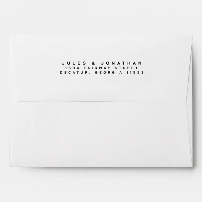 Minimalist Return Address Simple Typography Envelope | Zazzle