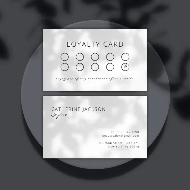 Minimalist Reward Card Salon Or Spa Loyalty Card | Zazzle