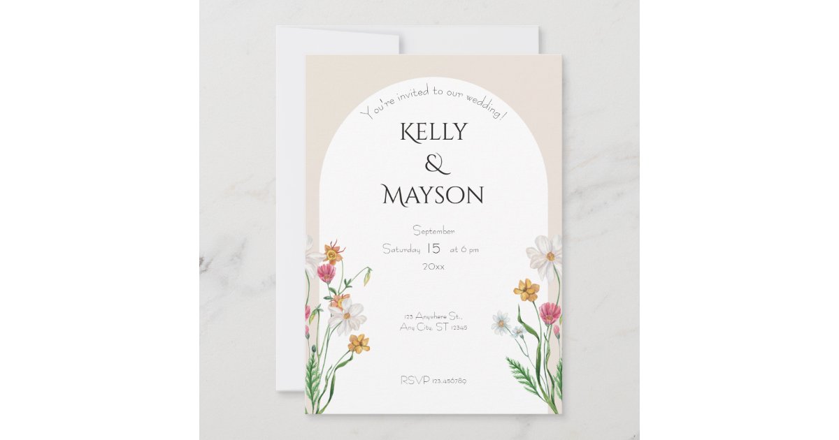 Minimalist Romantic Breeze wedding Invitation | Zazzle