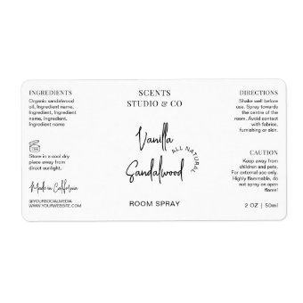 Minimalist Room or Linen Spray Bottle Wrapper Label | Zazzle