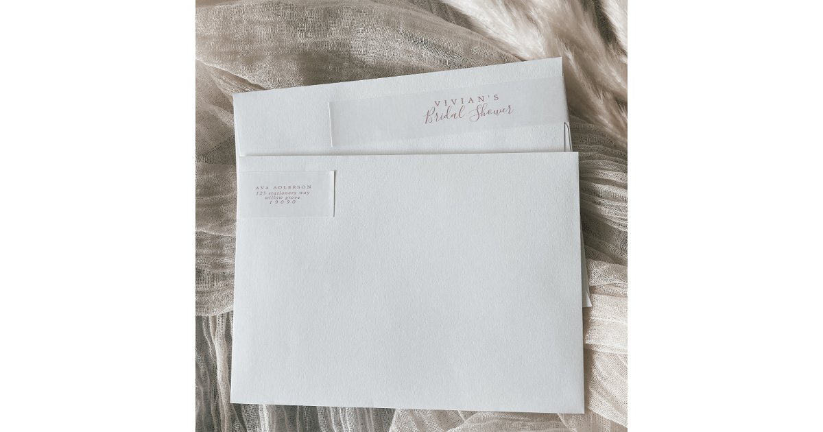 Minimalist Rose Gold Bridal Shower Wrap Around Label | Zazzle